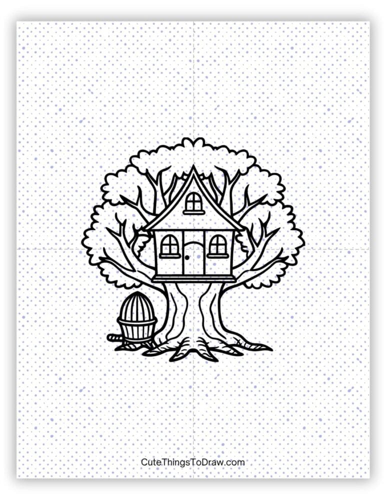 Cute Treehouse Drawing Ideas - Cute Things to Draw