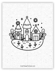 Cute Fairy Tale House Drawing Ideas - Cute Things to Draw