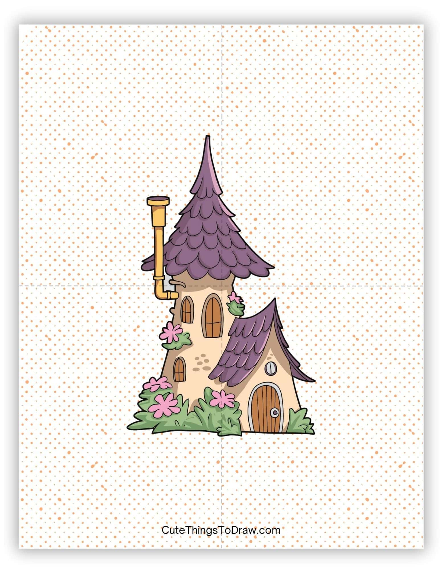 Cute Fairy Tale House Drawing Ideas - Cute Things to Draw