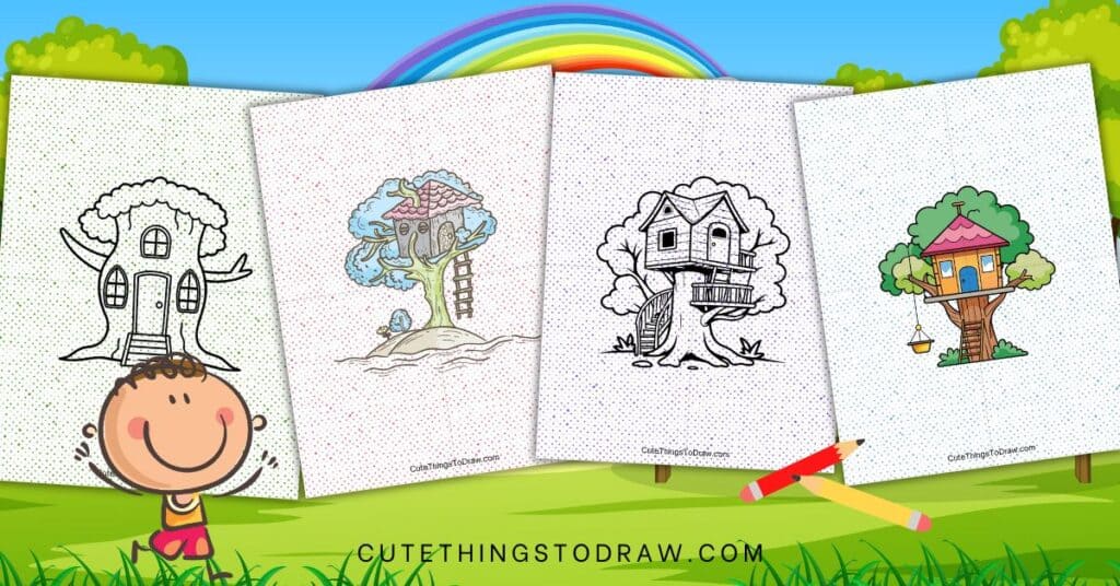 Cute Treehouse Drawing Ideas - Cute Things to Draw