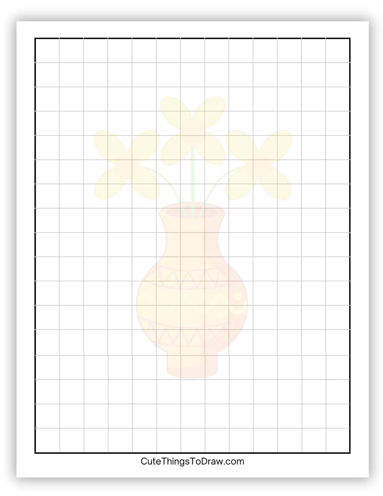 Finish Drawing the Vase of Flowers (Free PDF Printable) - Cute Things ...